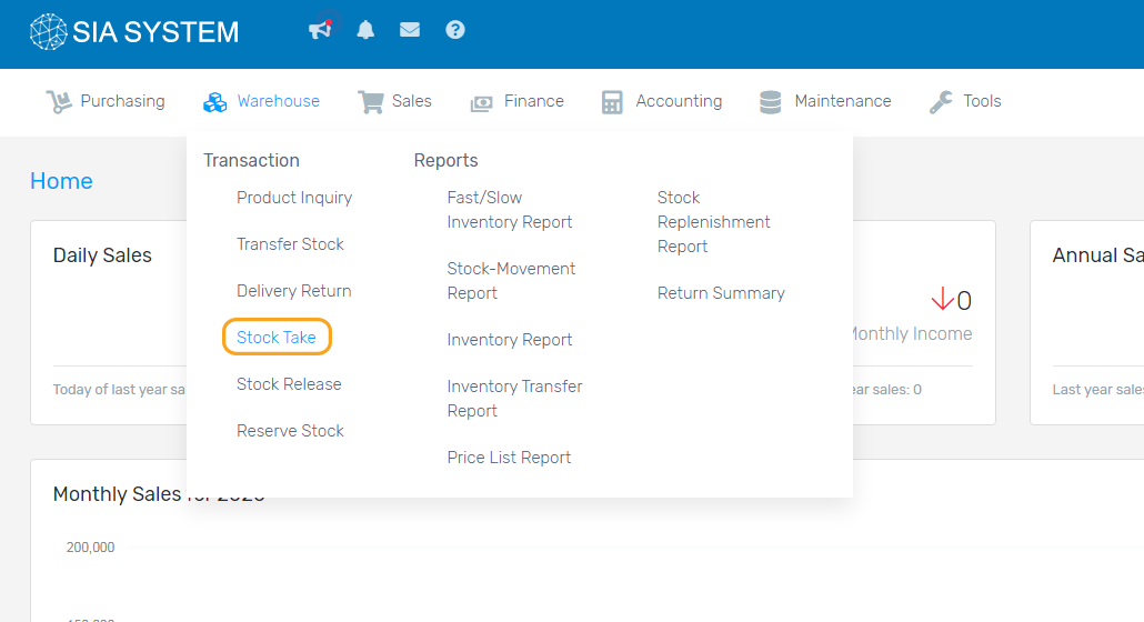 Adjust stock quantity | System SIA Help Center