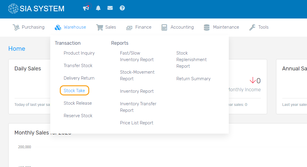Adjust stock quantity | System SIA Help Center
